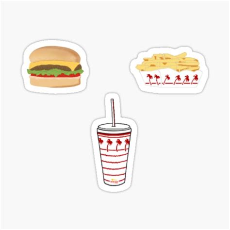 In N Out Food And Drink Stickers Redbubble
