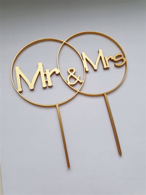 Topper toper na tort Mr Mrs złoty plexi cm oficjalne archiwum Allegro