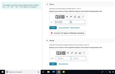 Solved Part A The Position Of A Particle Along A Chegg