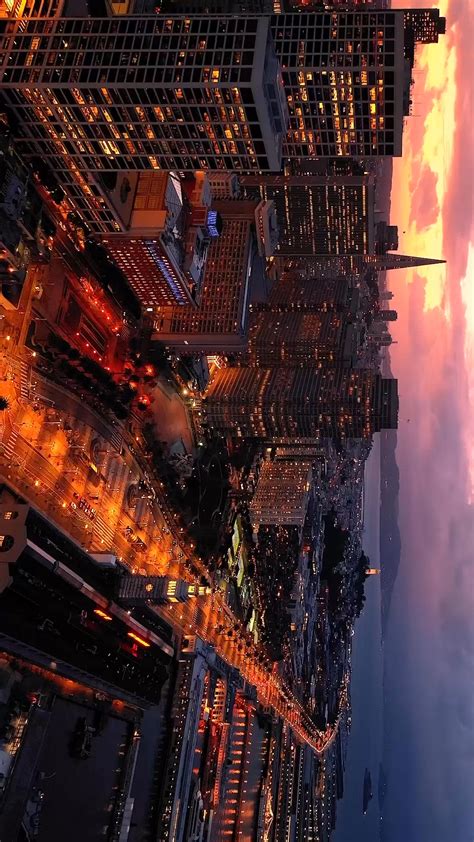 Вечерний город на закате Пейзажи Город Закаты