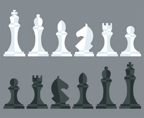 Black And White Chess Pieces Vector Vector Art And Graphics