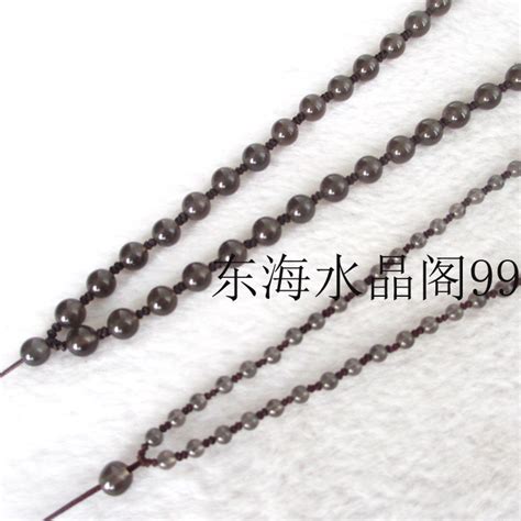 促销工手编冰种黑曜石挂绳4mm水晶珠宝玉器黄金挂坠绳男女款绳结 虎窝淘
