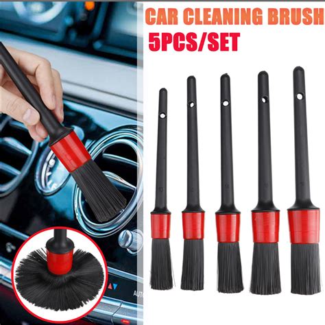 5pcs Car Detailing Brushes Car Wash Slit Brush Clean Seatdetail Brush Forcleaning Car Interior