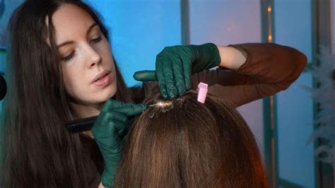 Relaxing Asmr Lice Check And Dandruff Removal Youtube