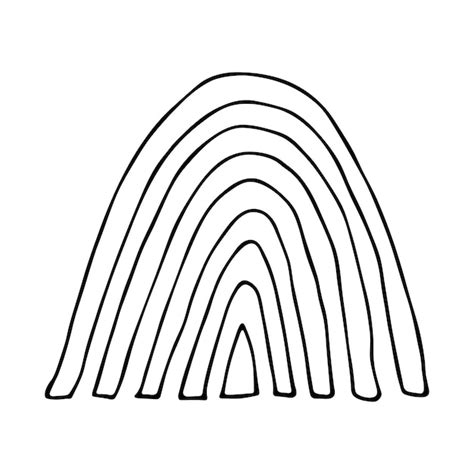 단일 무지개 낙서 그림 카드 디자인을 위한 손으로 그린 클립 아트 프리미엄 벡터