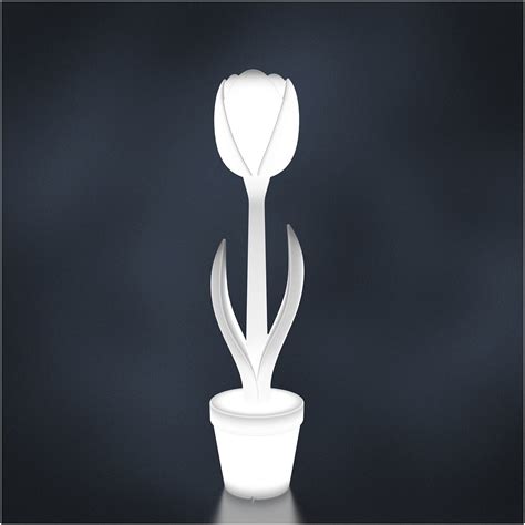 Светильник декоративный пластиковый с подсветкой белый Flora Rgb