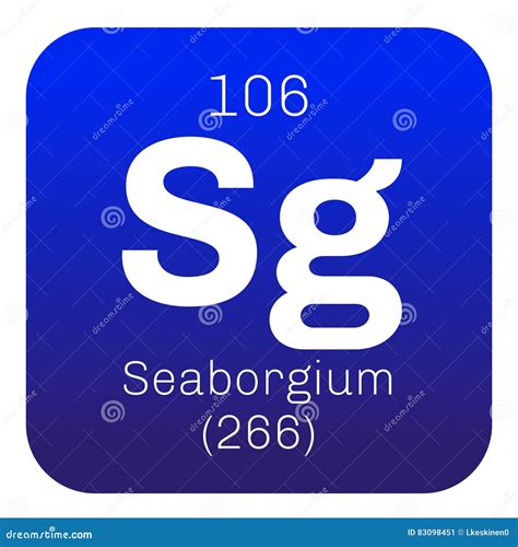 Seaborgium Chemical Element Stock Vector Illustration Of Background