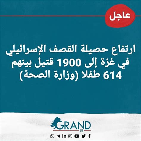 لبنان الكبير عاجل ارتفاع حصيلة القصف الإسرائيلي في غزة إلى 1900