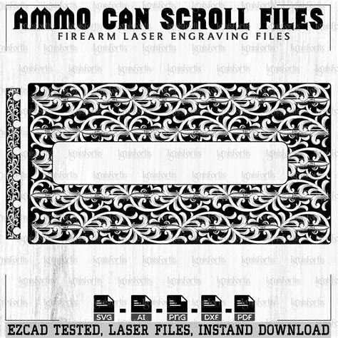 Custom Ammo Can Scroll And Bullet Design Laser Engraving Files Ammo