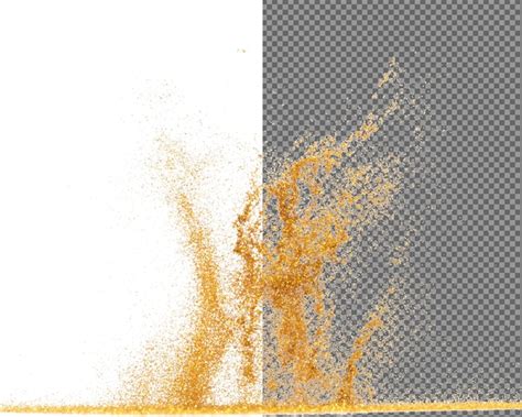Premium Psd Explosion Metallic Gold Glitter Sparkle Bokeh Isolated