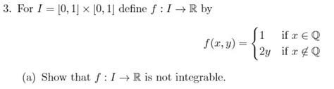 real analysis prove that the given function in two variables is not