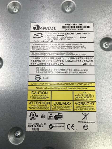 Cisco WS C3560 24TS S 24 Port Gigabit Network Switch