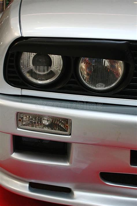 Round Twin Front Headlights Of First Generation Of High Performance Compact Coupe Bmw E30 M3