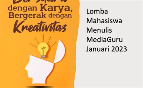 Lomba Mahasiswa Menulis MediaGuru Januari 2023