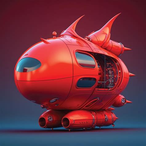 Premium Photo Vibrant Inflatable Spaceship With Moebius Illustrator Style In Unreal Engine 8k