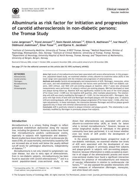Pdf Albuminuria As Risk Factor For Initiation And Progression Of