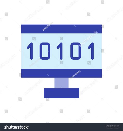 Binary Code Cyber Attack Icon Simple Stock Vector Royalty Free
