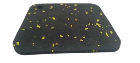 Rubber Yellow Fleck Gym Flooring Mat Thickness 10 Mm At Rs 50piece