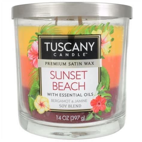 Tuscany Sunset Beach Triple Pour Candle 14 Ounces Kroger