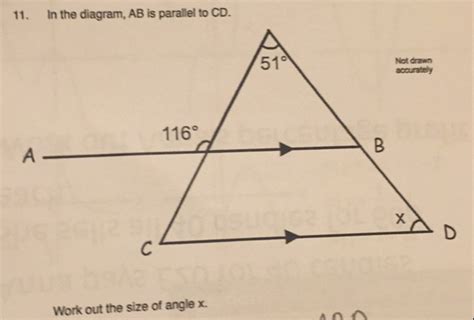 Solved 11 In The Diagram Ab Is Parallel To Cd Work Out The Size Of