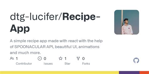 Github Dtg Luciferrecipe App A Simple Recipe App Made With React