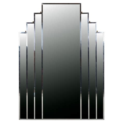 Art Deco Style Mirror With Chrome Frame For Sale At 1stdibs Art Deco Full Length Wall Mirror