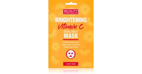 Beauty Formulas Vitamin C Maschera Viso Illuminante In Tessuto Con