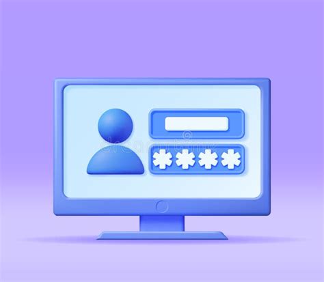 3d User Login Form Page In Computer Stock Vector Illustration Of