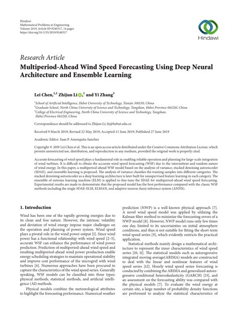 Pdf Multiperiod Ahead Wind Speed Forecasting Using Deep Neural