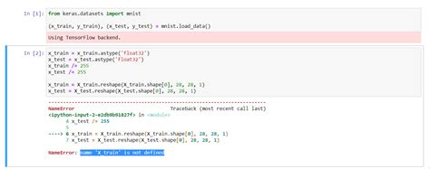 python introduction to deep learning with keras x train is not