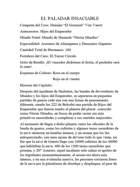 El Paladar Insaciable Pdf