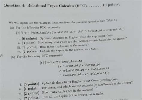 Solved Consider The Relations Of A Database For The Chegg
