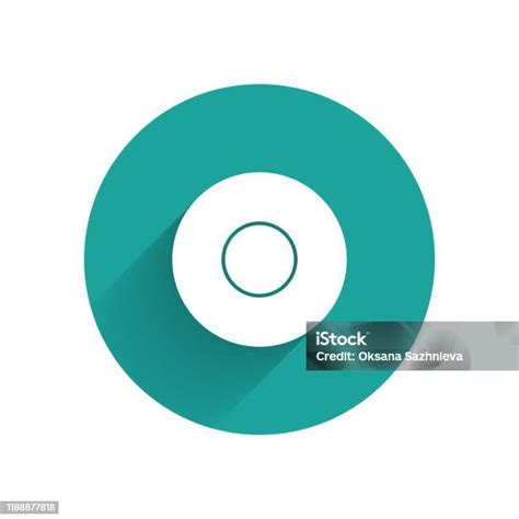 긴 그림자로 격리된 흰색 플레이트 아이콘입니다 칼 기호입니다 레스토랑 간판입니다 녹색 원 버튼입니다 벡터 일러스트레이션 그릇에