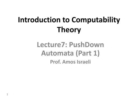 PPT Introduction To Computability Theory PowerPoint Presentation