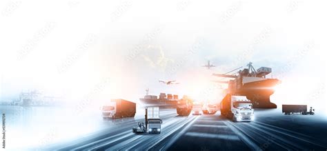Global Business Of Container Cargo Freight Train For Business Logistics