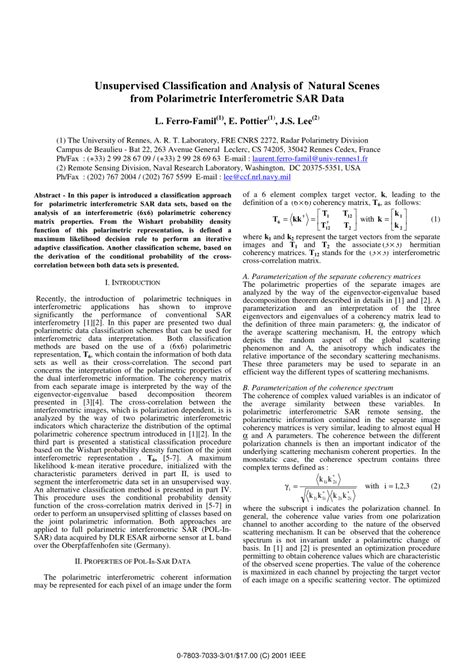 Pdf Unsupervised Classification Of Natural Scenes From Polarimetric