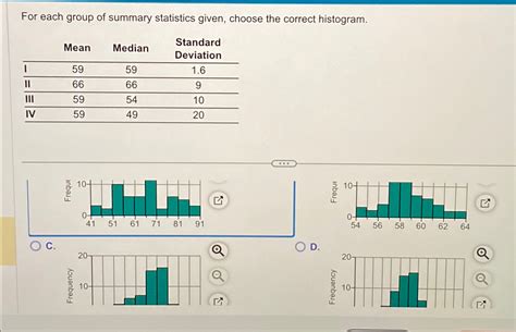 Solved For Each Group Of Summary Statistics Given Choose