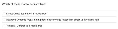Solved Which Of These Statements Are Truedirect Utility