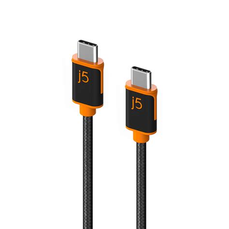 J Create Usb C To Usb C Ft Sync Charge Cable With Double Braided Nylon Cover For High