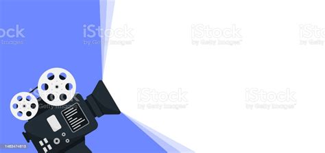 영화 시간 평면 개념 배경 영화 포스터 디자인 필름 프로젝터와 텍스트 영역이 있는 영화 시간 개념 레이아웃 영화 포스터 전단지 또는 필름 릴이 있는 레트로 프로젝터가 있는