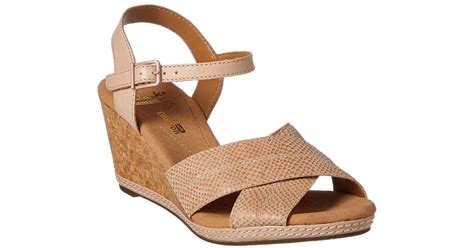 Clarks Leather Collection Helio Latitude Wedge Sandal In Nude Leather