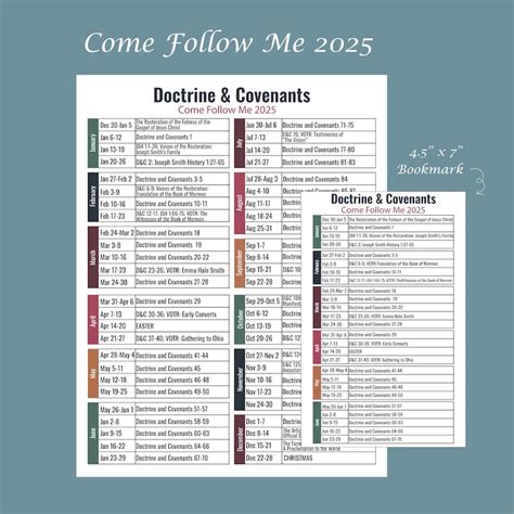 Come Follow Me Schedule 2025 Doctrine And Covenants CFM Schedule 2025
