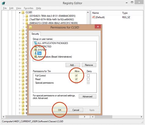 cannot write to registry key hkcu software classes clsid