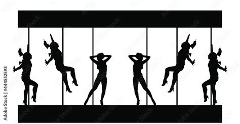 Pole Dancer Girl Sexy Women Vector Silhouette Illustration Dancing