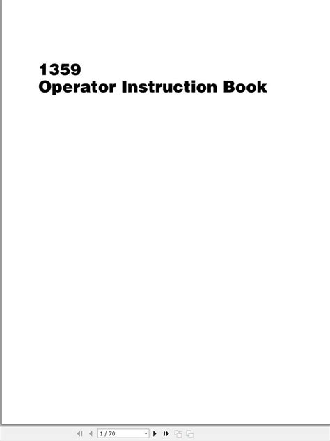 Massey Ferguson Mower 1359 Operator Instruction Manual 700726920a