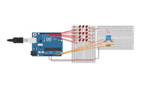 Circuit Design Led Control Using Dip Tinkercad