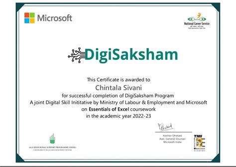 Sivani Chintala On Linkedin Micorsoft Certificate Connections