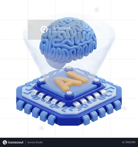 Ai Brain Chip 3d Icon Free Download Science And Technology 3d Icons