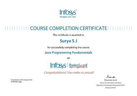 Infosys Springboard Surya S J