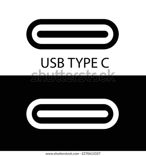 Usb Type C Vector Icon Black Stock Vector Royalty Free 2270613337 Shutterstock